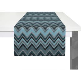 WIRTH Tischl&auml;ufer &raquo;BENEWITZ&laquo; blau Baumwolle, Polyester B/L: 40cm x 150cm, eckig