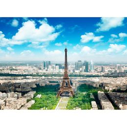 papermoon Fototapete &raquo;Eiffel Tower&laquo; glatt bunt Vlies B/L: 3,5m x 2,6m, Bahnen: 7 Stk.