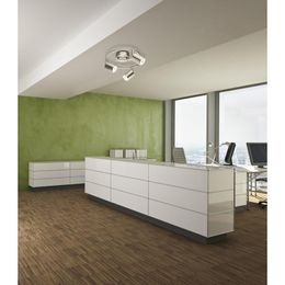 Globo LIGHTING LED Deckenstrahler &raquo;COMORE&laquo; LED-Modul 1 Stk. Warmwei&szlig; Deckenspot/verchromt/Acryl satiniert/Flur/Wohnzimmer silber 1 Stk.
