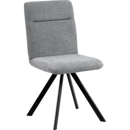 massivline&more 4-Fu&szlig;stuhl &raquo;Martina 200&laquo; () Gestell aus Metall schwarz, 2er Set grau Metall, Polyester B/H/T: 58cm x 91cm x 58cm, Polyester