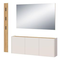 Germania Garderoben-Set &raquo;GW-Libbiano&laquo; 3 Stk. tlg. wei&szlig; Holzwerkstoff B/H/T: 166cmcm x 200cmcm x 25cmcm,mit Garderobenpaneel, H&ouml;he Schrank 52cm