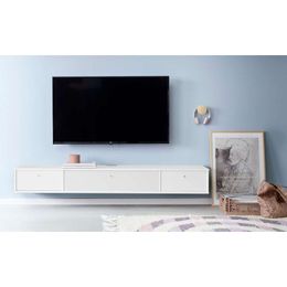 TV-Board &raquo;Mistral Fernsehschrank, Medienm&ouml;bel, H&auml;ngend,&laquo; zwei Schubladen und Klappt&uuml;r, Lowboard, B: 176 cm wei&szlig; Holzwerkstoff, MDF, Massivholz B/H/T: 