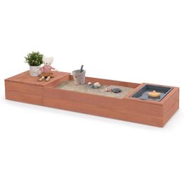 Muddy Buddy Sandkasten &raquo;Space Saver&laquo; mit Matschwanne und Staufach rosa Massivholz B/H/L: 45cm x 20cm x 150cm