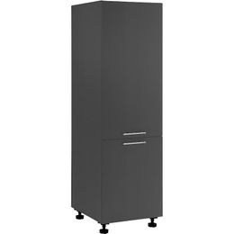 Mehrzweckschrank &raquo;, K&uuml;hlumbauschrank BxHxT 60x200x68 cm&laquo; 1 Stk. tlg. Breite 60cm, T&uuml;r L/R montierbar, Softclose-Funktion grau Holzwerkstoff anthrazit,