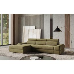 Sit & More sit&more Ecksofa &raquo;Broadway L-Form&laquo; inklusive Kopfteilverstellung, wahlweise mit Schlaffunktion gr&uuml;n 100% Polyester B/H/T: 284cm x 79cm x 171cm, 