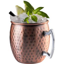 APS Becher &raquo;Moscow Mule&laquo; 500 ml, Becher-Set im Antik-Kupfer Look, 4-teilig braun Edelstahl &Oslash; 9cm x 10cm, 500ml, 4 Stk.