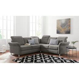 Sit & More sit&more Ecksofa &raquo;Darwin L-Form&laquo; inklusive Federkern, wahlweise mit Kopfteilverstellung, Schlaffunktion braun B/H/T: 249cm x 229cm, Luxus-Microfaser 