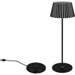 REALITY LEUCHTEN LED Au&szlig;en-Tischleuchte &raquo;SUAREZ&laquo; LED-Board 1 Stk. Warmwei&szlig; Outdoor Akku Tischlampe inkl Ladestation USB-C, Touch-Dimmer H&ouml;he 39cm 