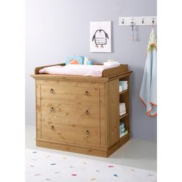 OTTO home Wickelkommode &raquo;Indra, Landhausstil, viel Stauraum&laquo; FSC zertifiziertes Massivholz, inklusive Unterbauregal und Aufsatz 100 cm beige 