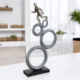 Casablanca by Gilde Dekofigur &raquo;Skulptur Running on Rings&laquo; silber Kunstharz B/H/T: 26cm x 47cm x 7,5cm