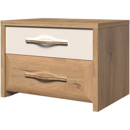 OTTO home Nachtkommode &raquo;Gala, beige hochgl&auml;nzend UV lackiert und melaminbeschichtet, kratzfest&laquo; Soft-Close Funktion, Ma&szlig;e: B/T/H 57/41/41cm, mit 2 