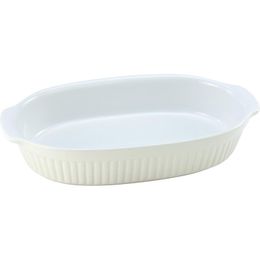 Creatable Auflaufform &raquo;Pastell Kitchen&laquo; Steinzeug 1 Stk. tlg. klassisches Streifenrelief, umlaufender Kantenschutz, Pastellfarben beige Steinzeug B/H/