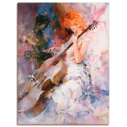 Artland Leinwandbild &raquo;Musikalische Momente&laquo; Musiker 1 Stk. tlg. auf Holzrahmen gespannt rot Leinwand B/H/T: 45cm x 60cm, Leinwandbild Musiker Hochformat, 1 