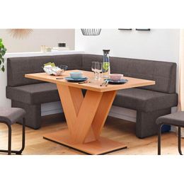 Home Affaire Eckbank &raquo;Nils&laquo; Sitz und R&uuml;cken gepolstert, verschiedene Qualit&auml;ten braun Holzwerkstoff, Massivholz, Polyester B/H/T: 182cm x 89cm x 142cm