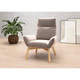 Home Affaire Sessel &raquo;Basic Relaxsessel, Design und Komfort, bequem, Breite 82cm&laquo; Extra hohe R&uuml;ckenlehne silber 100% Polyester Velours, Holzf&uuml;&szlig;e, B/H/T