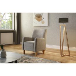 Home Affaire Sessel &raquo;Viva&laquo; mit Federkern, mit Eichenf&uuml;&szlig;en beige 95% Polyester, 10% Polyamid Microfaser, B/H/T: 74cm x 93cm x 81cm