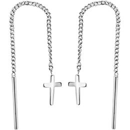 Firetti Damen Paar Ohrh&auml;nger &raquo;Schmuck Geschenk Silber 925 Ohrschmuck Ohrringe Kreuz&laquo; silber Silber 925 (Sterlingsilber)
