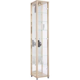 Fif M&ouml;bel fif m&ouml;bel Vitrine &raquo;OPTIMA&laquo; Standvitrine/Glasvitrine 1x Glast&uuml;r,perfekt f&uuml;r Sammler,Sammlervitrine braun Holzwerkstoff, Sicherheitsglas ESG 