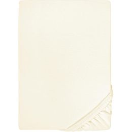 Biberna Spannbettlaken &raquo;Marc&laquo; aus Baumwolle, f&uuml;r Matratzen bis 22 cm H&ouml;he, Bettlaken, Spannbetttuch beige Jersey, Obermaterial: 100% Baumwolle B/L: 200cm, 1 