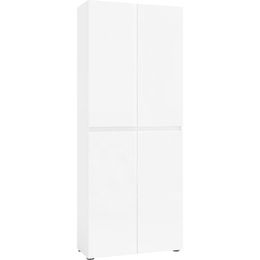 Home Affaire Schuhschrank &raquo;MISTER- Schuhregal, Made in Italy, 12 F&auml;cher, 10 Einlegeb&ouml;den&laquo; Hochglanz lackiert,Breite 80 cm, H&ouml;he 200 cm, 4 T&uuml;ren, 