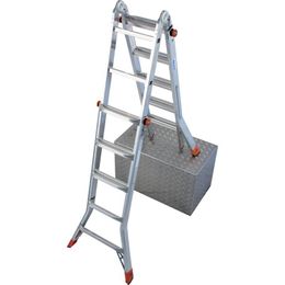 Krause Teleskopleiter &raquo;MONTO TeleMatic&laquo; silber Aluminium 4x6 Sprossen