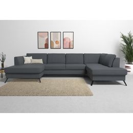 Sit & More sit&more Wohnlandschaft &raquo;Olsen U-Form&laquo; inklusive Sitztiefenverstellung, optional Schlaffunktion, 15cm hoch grau 98% Polyester 2%Polyamid B/H/T: 335cm 