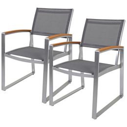 Garden Pleasure Gartenstuhl &raquo;AVA&laquo; (Set) 2 Stk.2er Set, Kunststoff/Non-Wood, grau grau Kunststoff B/H/T: 66cm x 84cm x 56cm, 2 Stk.