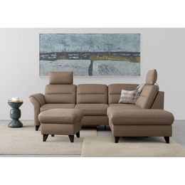 Sit & More sit&more Ecksofa &raquo;Mellum L-Form&laquo; Federkern, wahlweise mit Schlaffunktion, Stauraum und Armteilfunktion braun 100% Polyester B/H/T: 253cm x 87cm x 