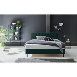 ATLANTIC HOME COLLECTION Boxbett &raquo;Nikola&laquo; Massivholzf&uuml;&szlig;en, mit / ohne Matratze, in H2 und H3 erh&auml;ltlich gr&uuml;n Struktur, Liegefl&auml;che B/L: 160cm x 200cm,
