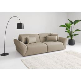 Sit & More sit&more Big-Sofa &raquo;Dali&laquo; grau 95% Polyester 5% Polyamid B/H/T: 300cm x 91cm x 116cm, Flachgewebe LINO, ohne Kissen