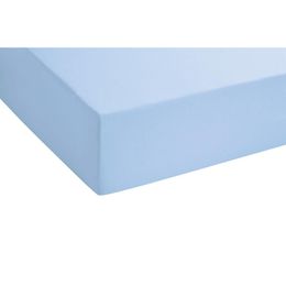Biberna Spannbettlaken &raquo;Tobias&laquo; aus Jersey mit Rundumgummizug und kochfest blau Jersey, Obermaterial: 50% Baumwolle, 50% Polyester 1 Stk., Jersey, 90-100x190-