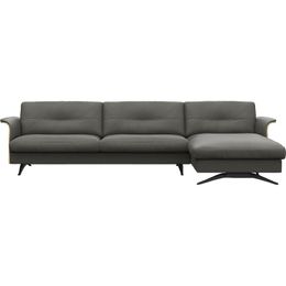 FLEXLUX Ecksofa &raquo;Glow, super bequem durch hochwertigem Sitzaufbau mit Federkern, L-Form&laquo; Modernes skandinavisches Design grau 100% Echteder B/H/T: 