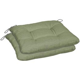 GO-DE Sitzkissen &raquo;Carina&laquo; 2er Set, 38x38 cm gr&uuml;n Polyester B/L: 38cm x 38cm, 2 Stk.