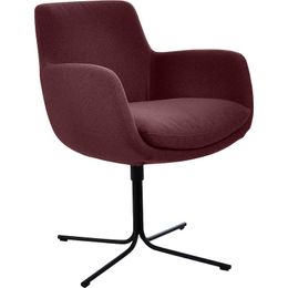 K+w Komfort & Wohnen K+W Komfort & Wohnen Esszimmerstuhl &raquo;Pego Drehstuhl&laquo; () filigranem 4-Fu&szlig;-Gestell in schwarz rot B/H/T: 59cm x 84cm x 65cm, Flachgewebe Q2 2250