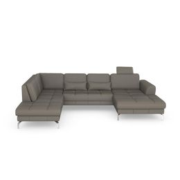 Sit & More sit&more Wohnlandschaft &raquo;Bendigo U-Form&laquo; inklusive Sitztiefenverstellung, Bodenfreiheit 15 cm, in 2 Fu&szlig;farben braun B/H/T: 332cm x 87cm x 226cm, 