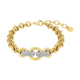JOOP! Damen JOOP! Armband &raquo;2039842&laquo; mit Zirkonia (synth.) gold 22cm, Edelstahl