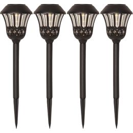 Parforce Traditional Hunting LED Solarleuchte &raquo;Solar-Wegleuchte Lace&laquo; LED-Board 4 Stk. Warmwei&szlig; 4er-Set Solar-Wegeleuchten, dekoratives Muster, D&auml;mmerungssensor schwarz 4, &Oslash; 11cm 