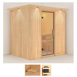 Karibu Sauna &raquo;Bedine&laquo; Set, ohne Ofen beige ohne Ofen, (ohne Ofen)