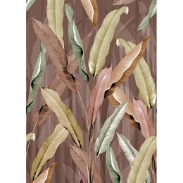 Art for the home Fototapete &raquo;Bl&auml;tter&laquo; botanisch Rosa - 280cmx200cm rosa Vlies B/L: 2m x 2,8m