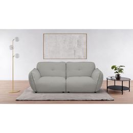BETYPE 3-Sitzer &raquo;Be Fluffy moderner Love Seat, XXL Sofa, Mega Sofa&laquo; Softes Sitzgef&uuml;hl, moderne Kedernaht, hochwertiger Bezug silber 100% Polyester B/H