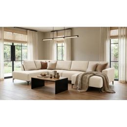 OTTO home Wohnlandschaft &raquo;Tournon U-Form, XXL Sofa, Breite 333 cm, Webstoff, Chenille&laquo; Designsofa im nordischen Stil, Wellenunterfederung, Metallf&uuml;&szlig;e 