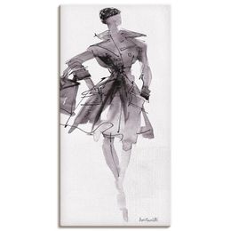 Artland Leinwandbild &raquo;Mode Skizzenbuch VII&laquo; Mode 1 Stk. tlg. auf Holzrahmen gespannt schwarz Leinwand B/H/T: 50cm x 100cm, Leinwandbild Mode Hochformat, 1 Stk