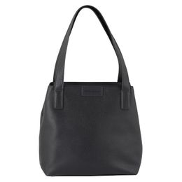 Tom Tailor Damen Tom Tailor Shopper &raquo;Miri zip&laquo; aus griffigem Lederimitat mit praktischen flachen Handgriffen schwarz B/H/T: 43cm x 28cm x 19cm