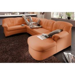 DOMO collection Wohnlandschaft &raquo;Papenburg, zeitlose R&uuml;ckensteppung, bequem, U-Form, Breite 297cm&laquo; in gro&szlig;er Farbvielfalt, wahlweise mit Bettfunktion 