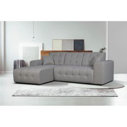 Home Affaire Ecksofa &raquo;Nosia L-Form&laquo; incl. 2 Zierkissen, mit feiner Steppung grau 100% Polyester B/H/T: 234cm x 85cm x 163cm, Struktur fein, Recamiere 