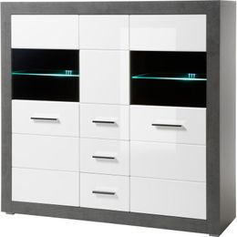 Home Affaire Highboard &raquo;Etero&laquo; Breite 149 cm grau B/H/T: 149cm x 142cm x 42cm