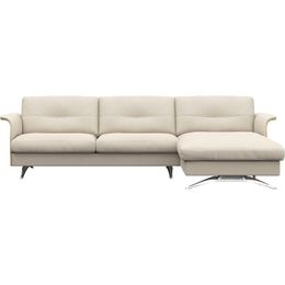 FLEXLUX Ecksofa &raquo;Glow, super bequem durch hochwertigem Sitzaufbau mit Federkern, L-Form&laquo; Modernes skandinavisches Design wei&szlig; 100% Echteder B/H/T: 