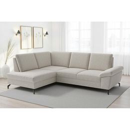 Sit & More sit&more Ecksofa &raquo;Chelsea L-Form, B: 264 cm, mit Armteil-& Sitztiefenverstellung&laquo; optional Schlaffunktion und Bettkasten beige 100% Polyester B/H/T: 