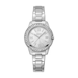 DKNY Damen DKNY Quarzuhr &raquo;Evening&laquo; Armbanduhr, Damenuhr, Edelstahlarmband, analog Einheitsgr&ouml;&szlig;e