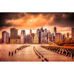 papermoon Fototapete &raquo;New York Sonnenuntergang&laquo; bunt Vlies B/L: 4,5m x 2,8m, Bahnen: 9 Stk.